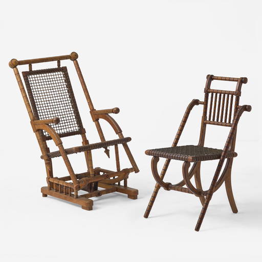 George Hunzinger (American, 1835-1898) Side Chair and Rocker, USA ...