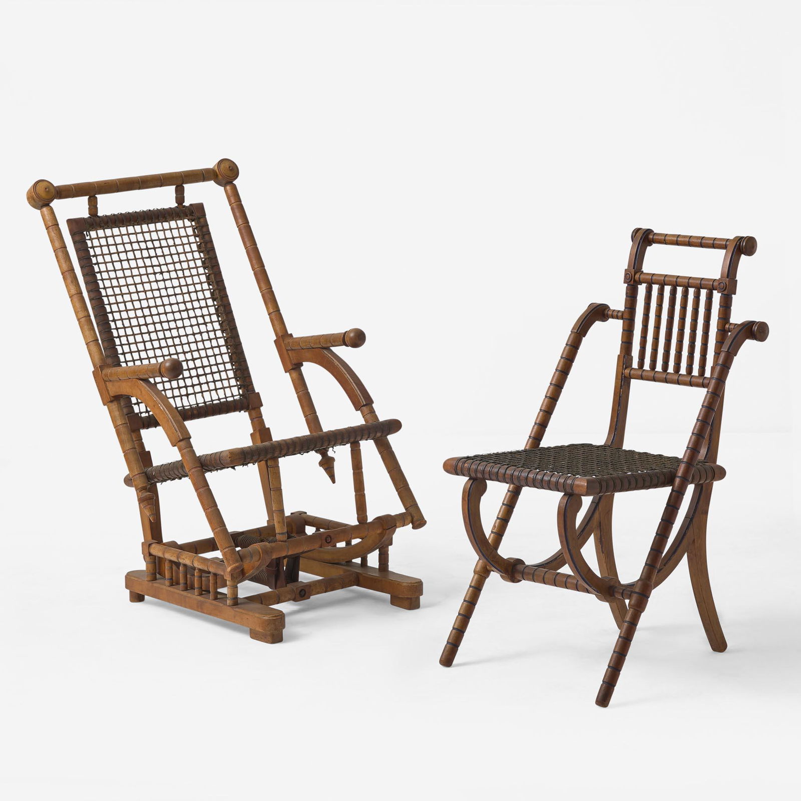 George Hunzinger (American, 1835-1898) Side Chair and Rocker, USA ...