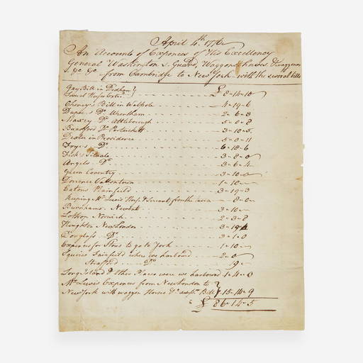 [american Revolution] [washington, George] Manuscript Document
