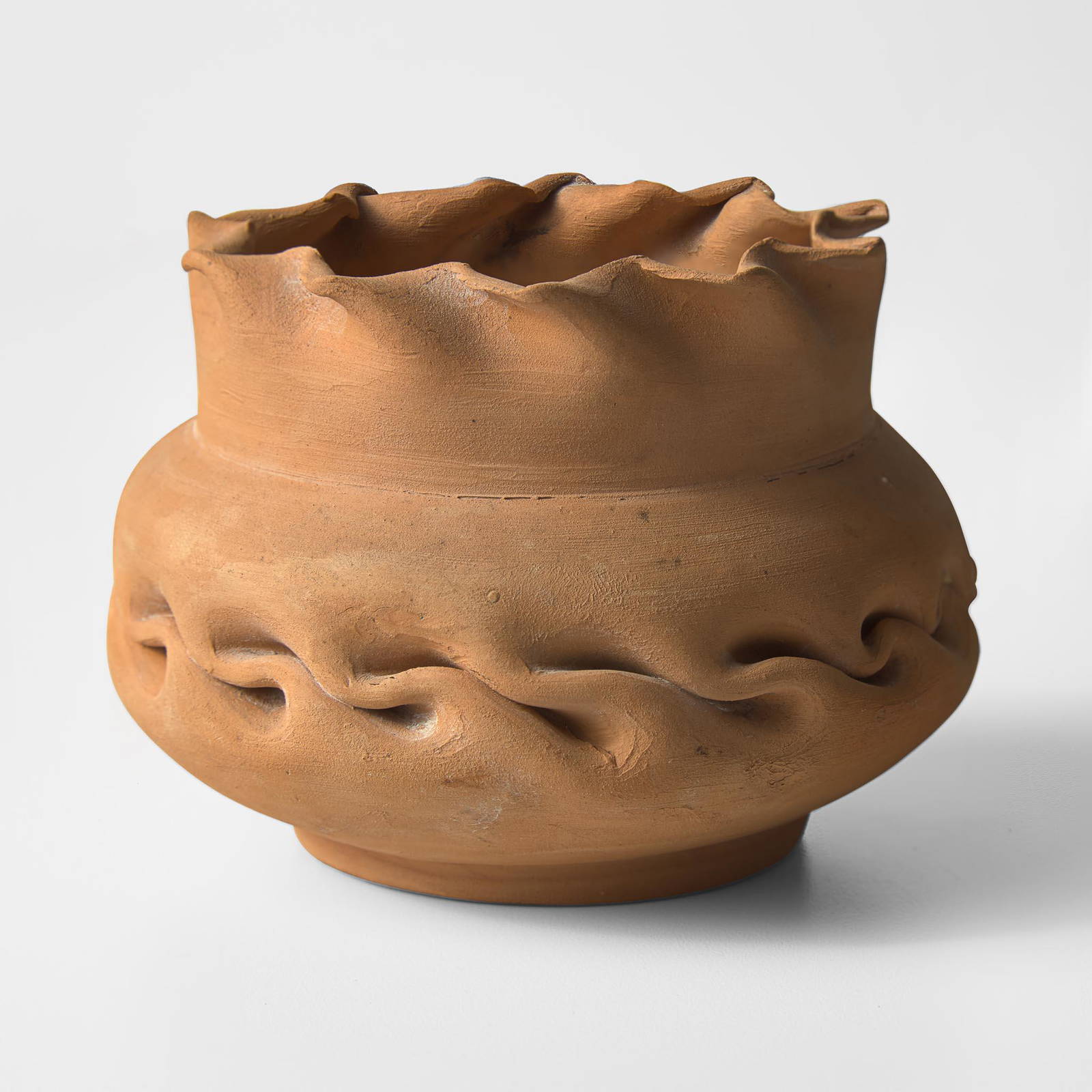 George Ohr (american, 1857-1918) Fine Bisque Vessel With In-body Twist ...