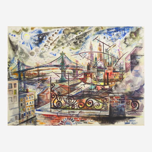 David Fredenthal (american, 1914–1958) East River Spans, 1953