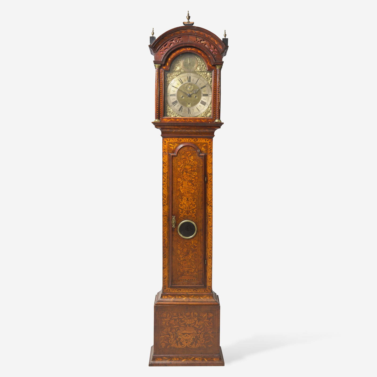 A Dutch Walnut Marquetry Tall Case Clock Works By William Gib ...
