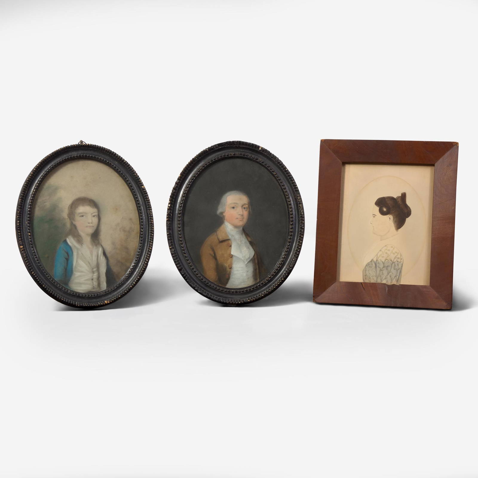 Attributed To The Sharples Family Two Portraits: A Father And Son Auction