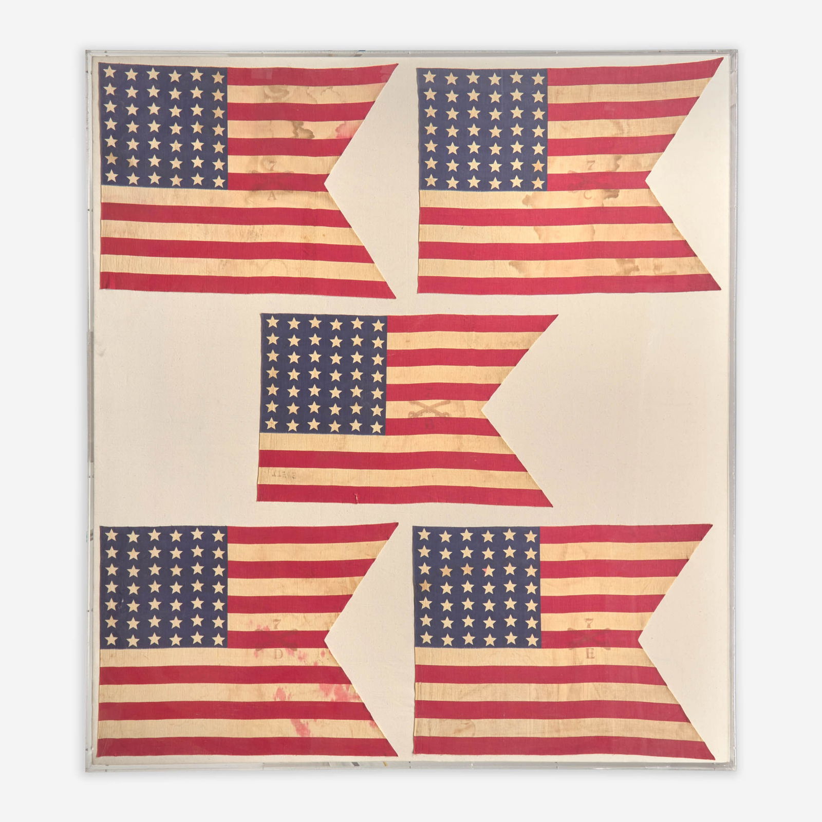 Five 42-star 7th Cavalry Regiment Parade Guidons 1889-1891 Auction