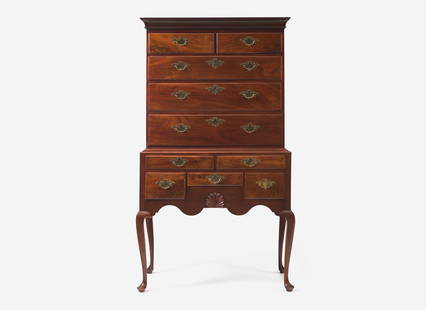 Connecticut Queen Anne Shell Carved Cherry High Chest Of Drawers Auction