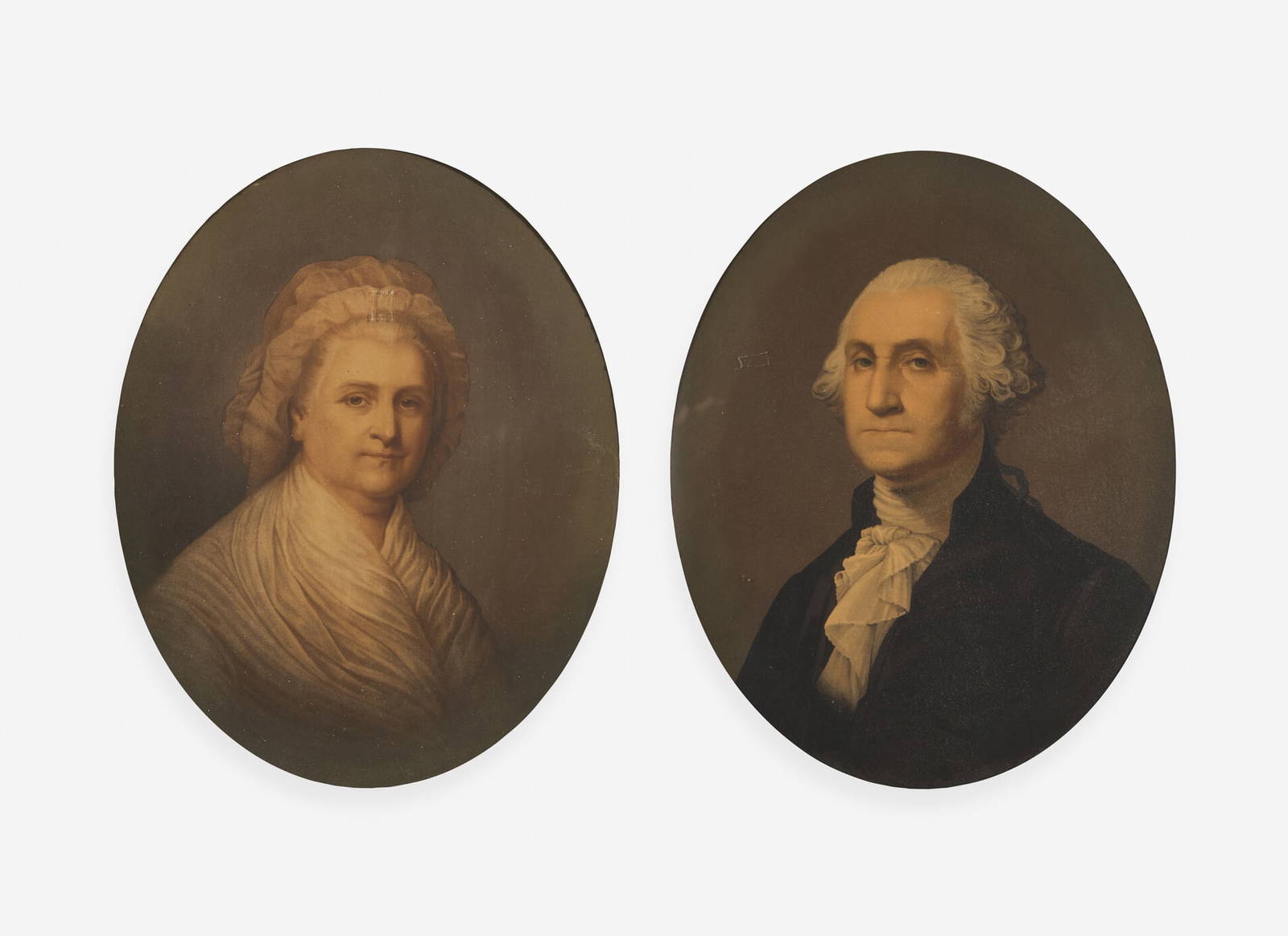 E.c. Middleton (american, 19th Century) - Pair Of Oval George And ...