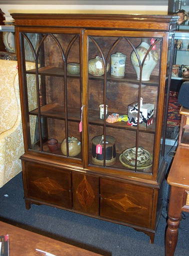 Edwardian Mahogany & Inlaid Display Cab