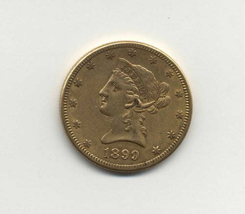 U.s, 1899 S Ten Dollar Gold Piece