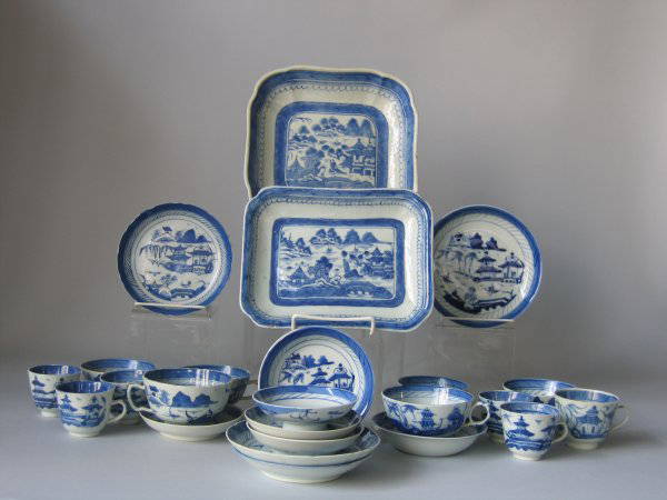 Group Of Chinese Export Porcelain Canton Tableware