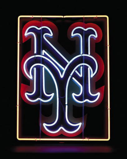 Neon New York Mets Logo, , The Blue Neon 'ny' Logo