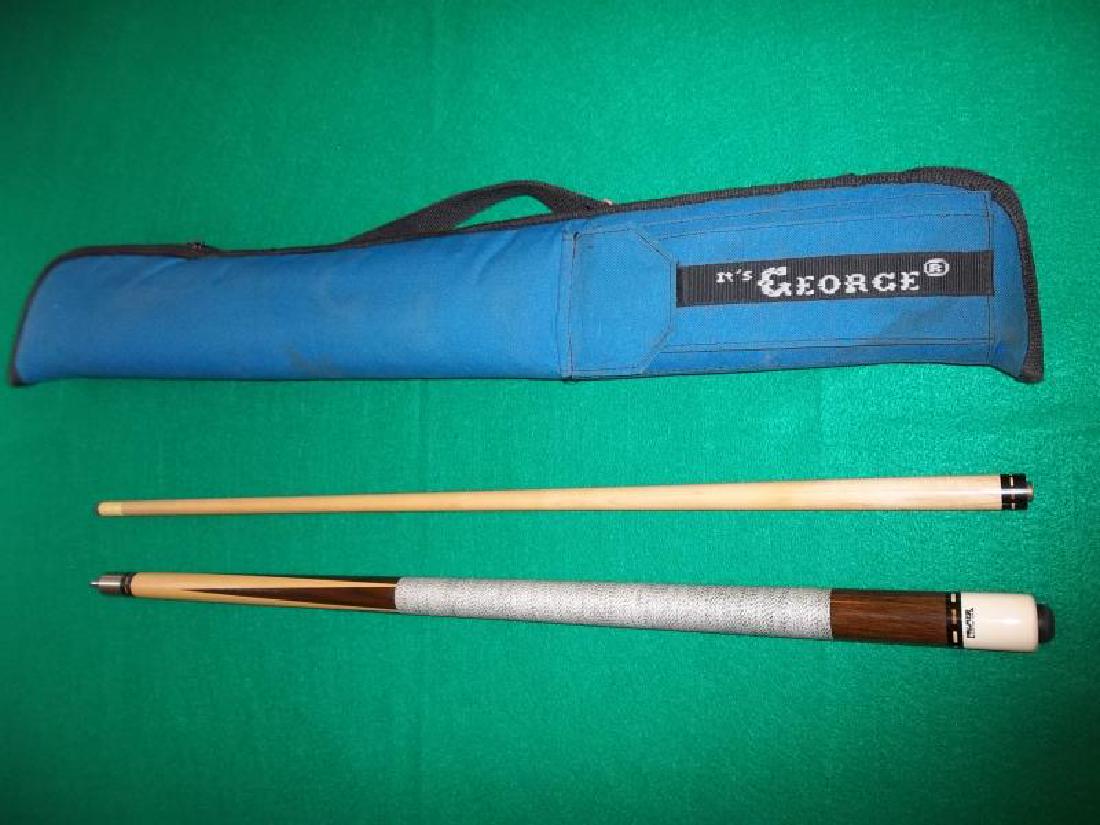 Palmer Custom Pool Cue, 2 piece, 58", blue fabric