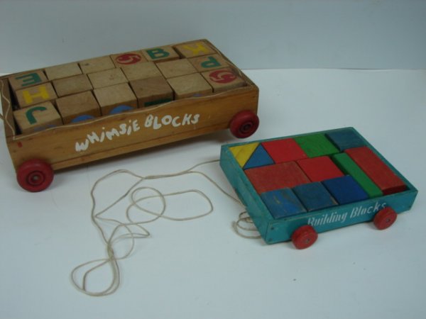 3274: 2 Pull Toys, "Whimsie Blocks and Building Blocks