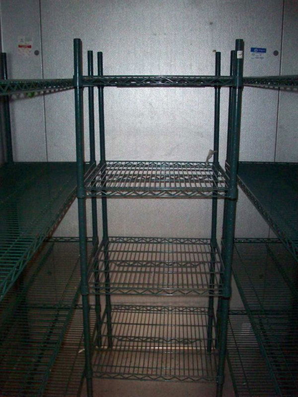 1108: Freezer Rack, Metal Wire, Green Coating, Four She