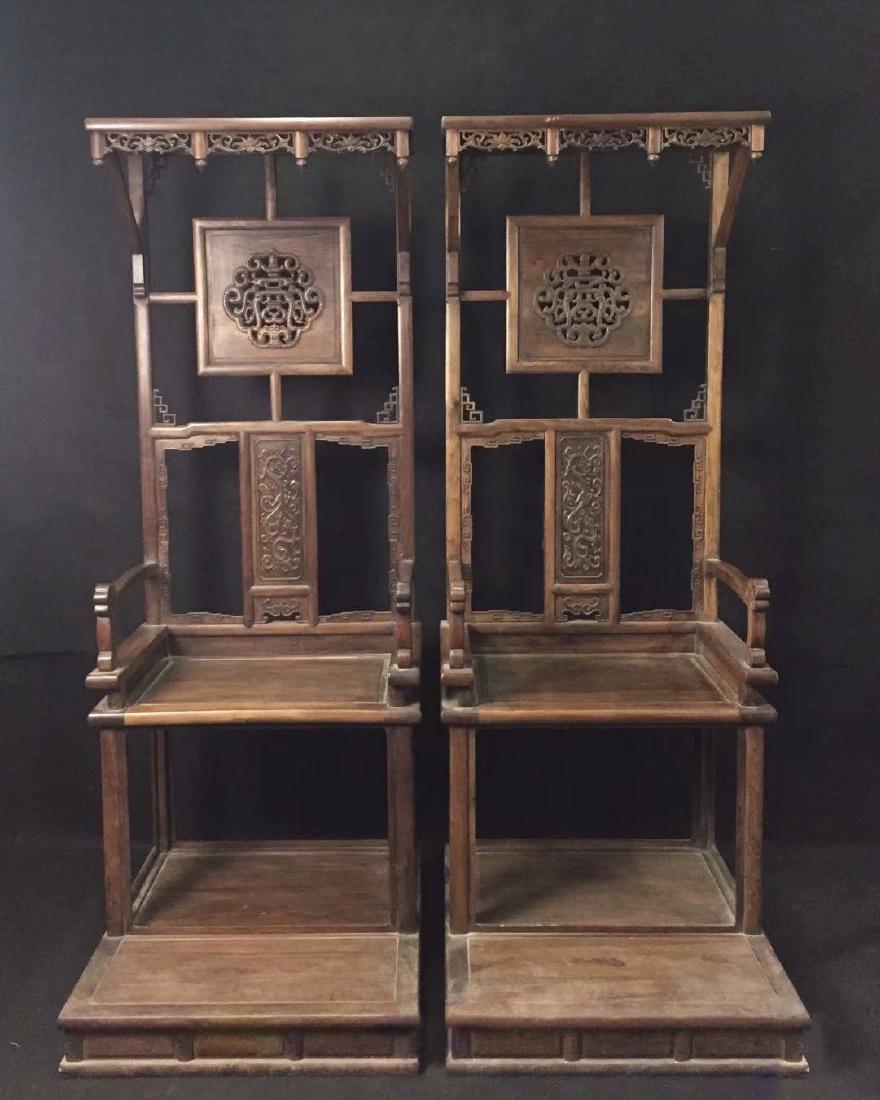 CHINESE QING DYNASTY OLD HAI NAN HUANGHUALI GUANMAO