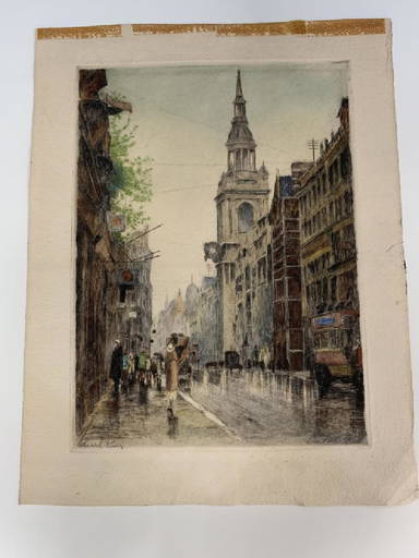 Cecil Tatton Winter Colored Etching After Edward