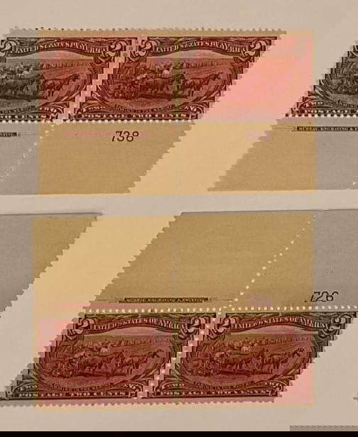 (2) Pairs Of 2c #286 Farming In The West Stamps Auction