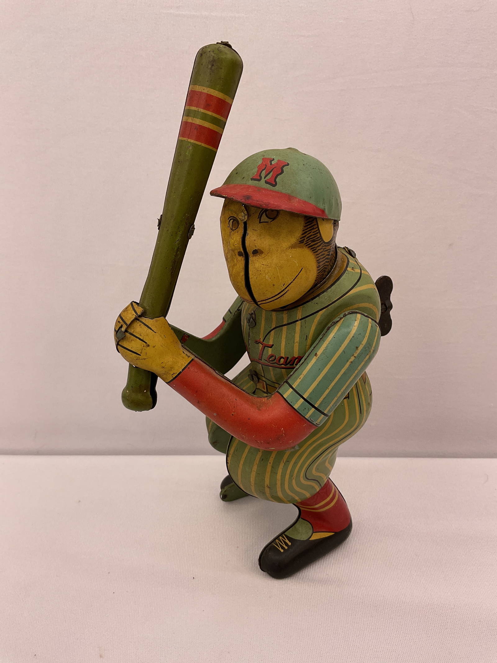 Monkey Baseball Batter 7" Tall Tin Litho Wind Up Toy 1950's Made In ...