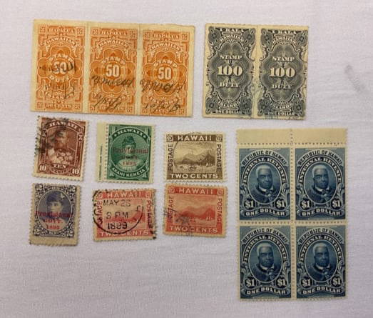 Hawaii Scott #r2 (strip Of 3) #r3 (pair) #r11 (block Of 4) In Mint ...