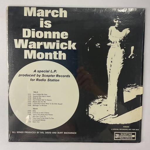 Dj Copy March Is Dionne Warwick Month Vinyl Lp Rdw200 Special Record ...