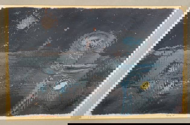 George Joji Miyasaki Listed Artist Signed 1955 Abstract Mid Century ...