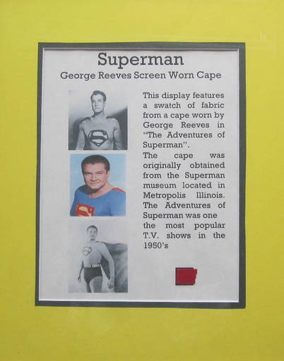 George Reeves 'superman" Screen Worn Cape Swatch