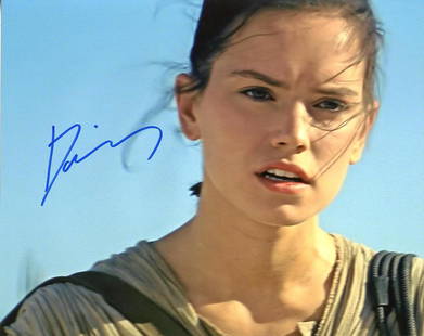 Daisy Ridley Signed Autograph 11x14 Photo Star Wars Rey Sexy Dress Bas