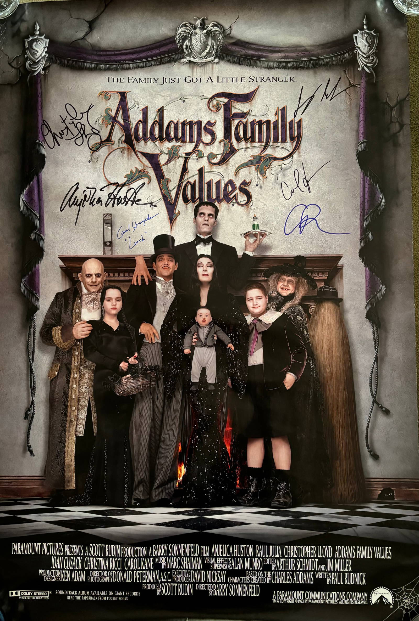 Addams Family Value Movie Poster Signed By Six Auction