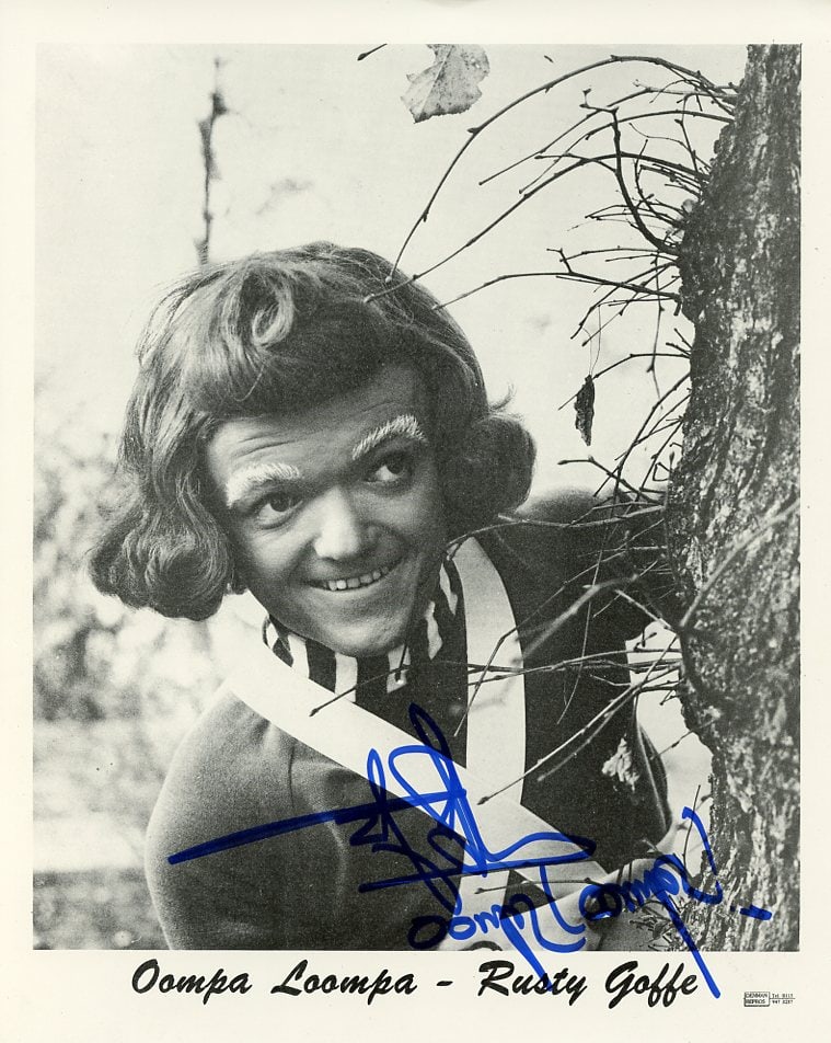 Rusty Goffe Willy Wonka In Person Signed Photo Auction