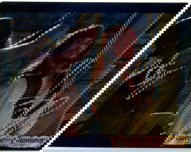 Johnny Depp / Bob Elmore Pirates Of The Caribbean In Person Signed Photo