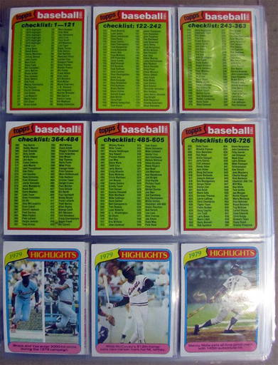 1980 Topps Baseball Complete Set