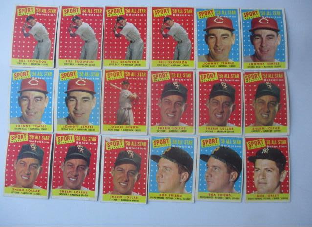 1958 Topps Sport Magazine All Star Baseball Cards