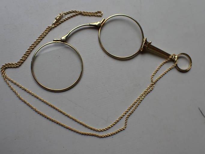 14K Gold Lorgnette with 14k Chain - Magnifying Glass (#0021) on Nov 15 ...