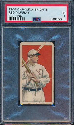 Red Murray Batting Carolina Brights T206 Baseball Card
