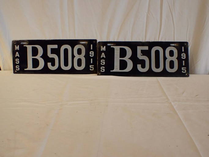 Pair of 1915 Mass License Plates - Blue and White - Dec 07, 2022 ...