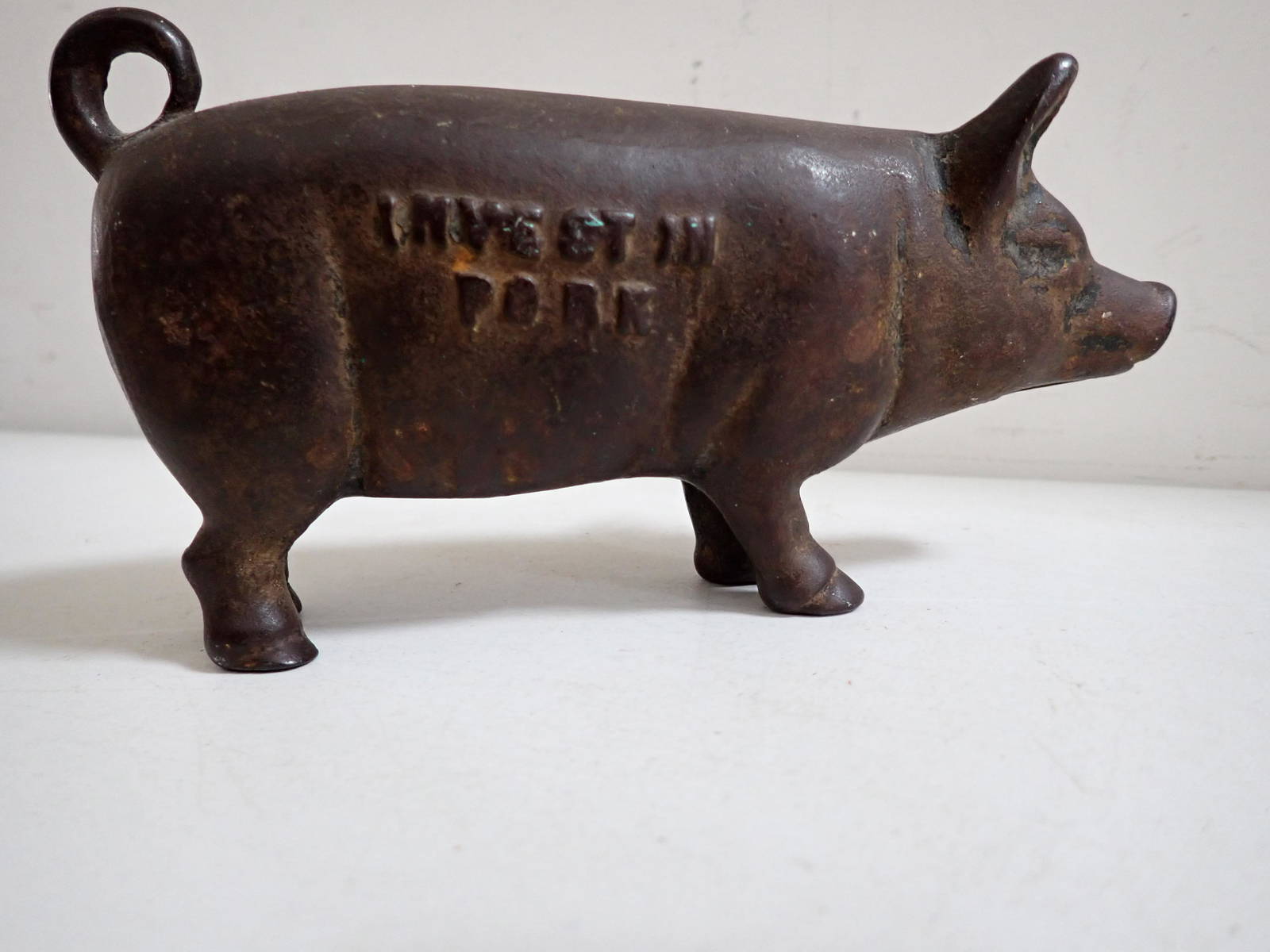 Invest In Pork Cast Iron Pig Bank Piggy Bank Auction