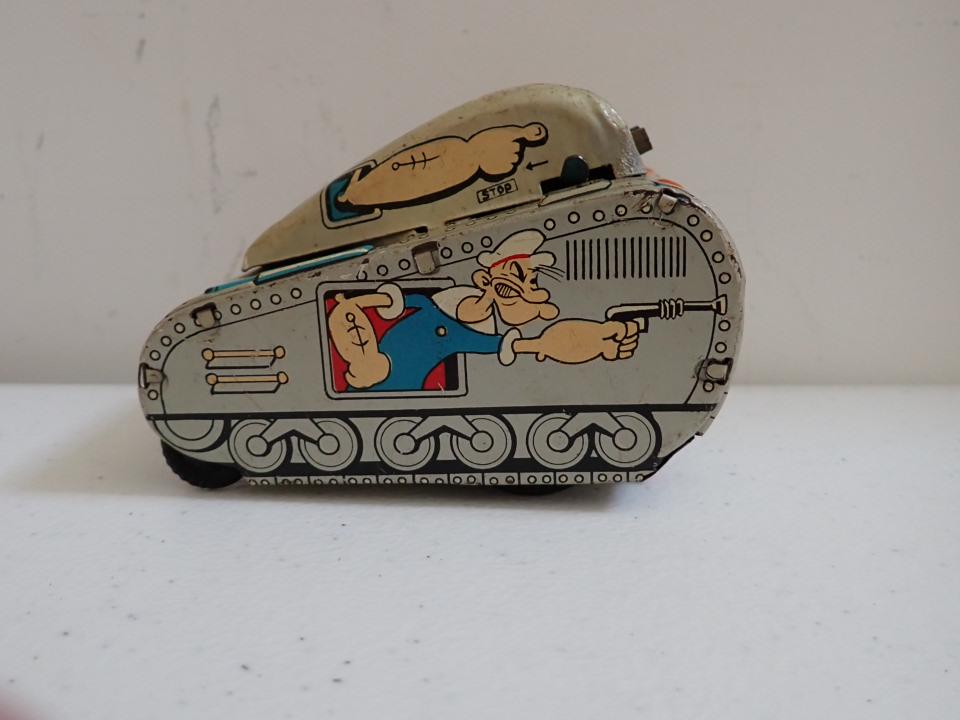 Popeye Tank Rollover Wind Up Tin Toy Marx Japan Auction