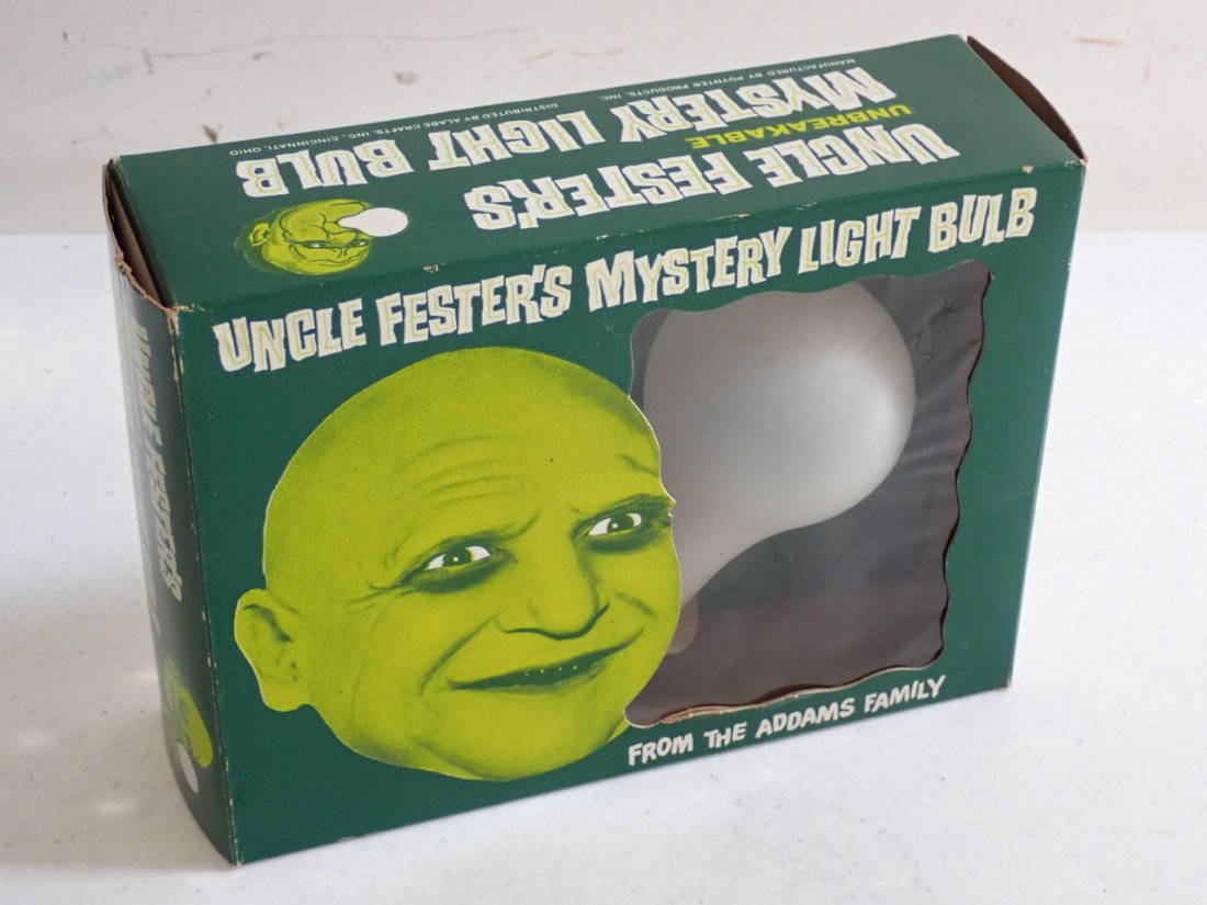 1964 Uncle Fester's Mystery Light Bulb Addams Family In Box Auction
