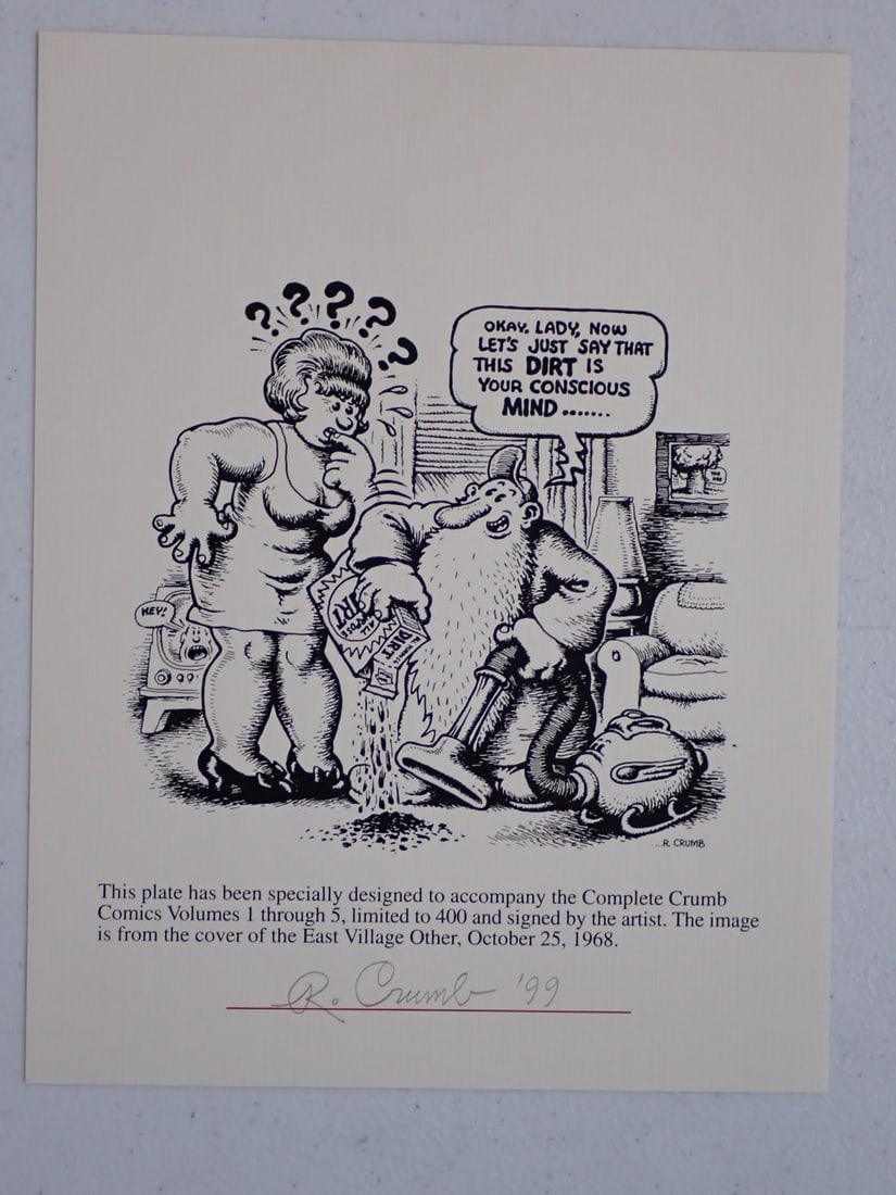 R. Crumb Signed Print For Complete Crumb Comics Auction