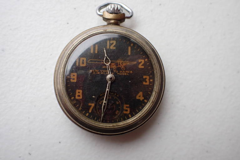 Charles Lindbergh Flight Commemorative Ingraham Pocket Watch