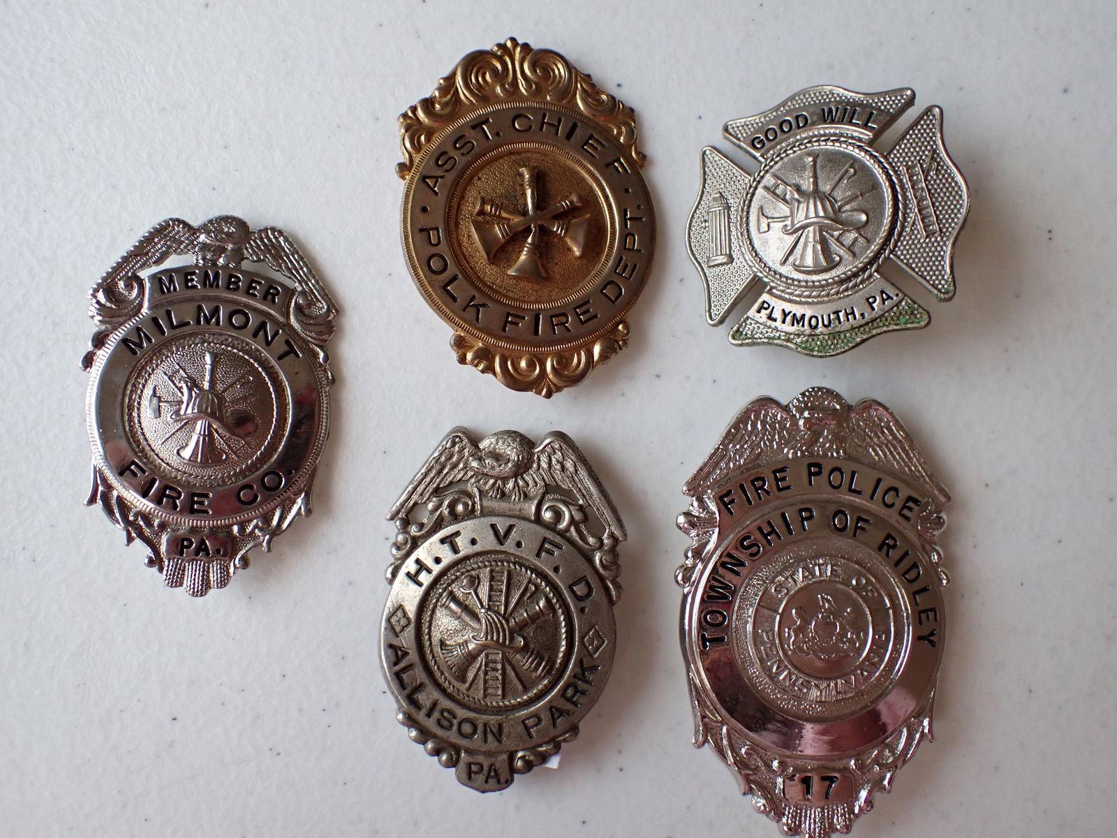 Pennsylvania Fire Badges - Jan 10, 2024 | Central Mass Auctions In Ma