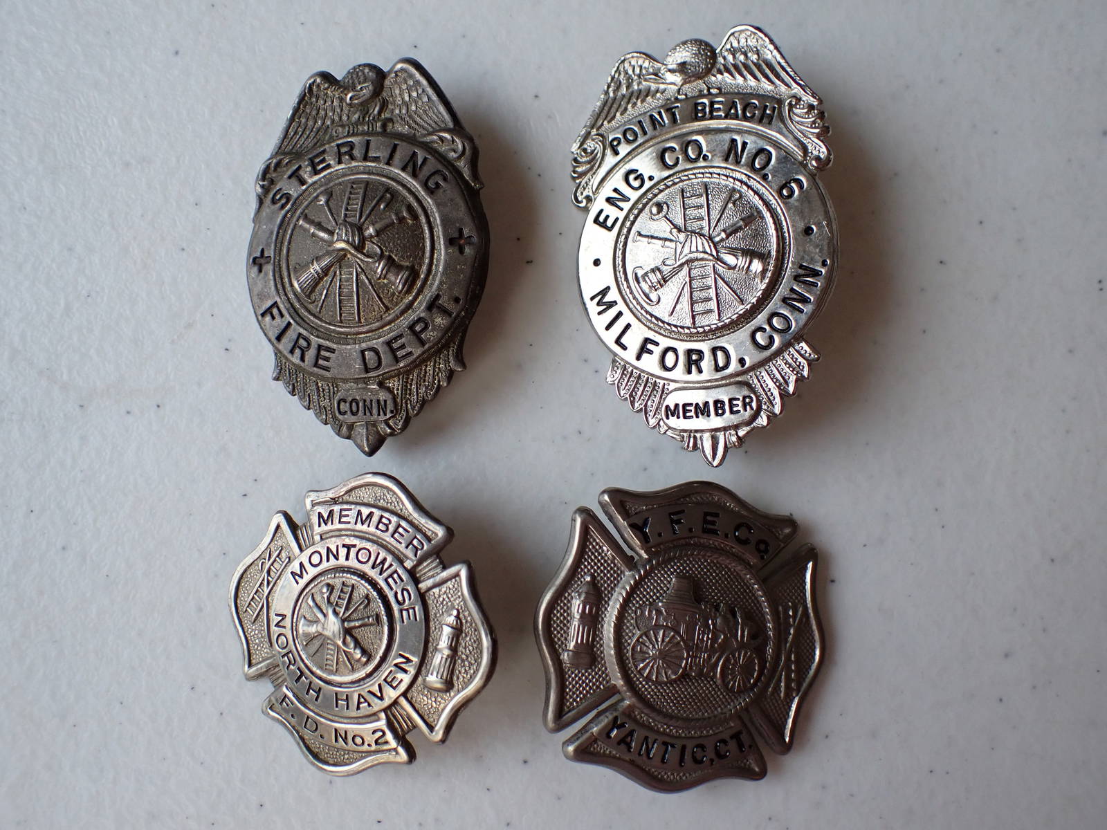 Connecticut Fire Badges. Auction