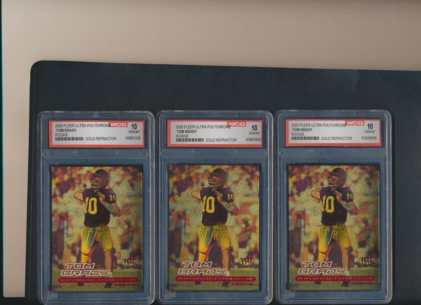 3 Tom Brady 2000 Fleer Ultra Polychrome Refractor Rookie Cards Auction