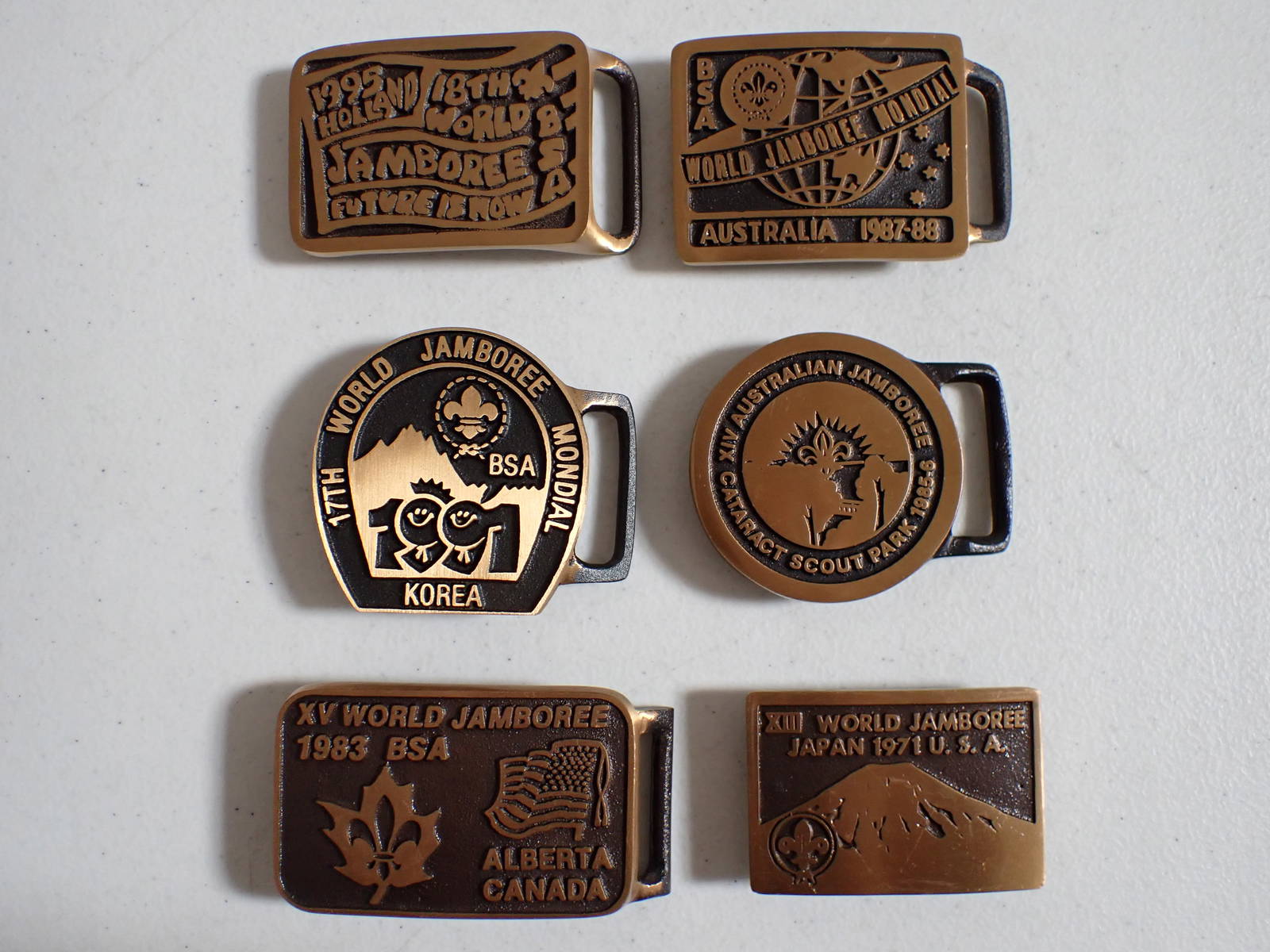 6 Max Silber National Jamboree Bsa Belt Buckles Auction