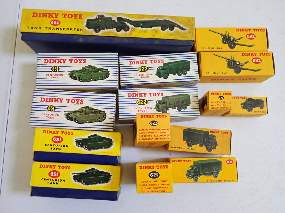 Dinky Toys Army Tanks, Trucks, And Cannons In Boxes Auction