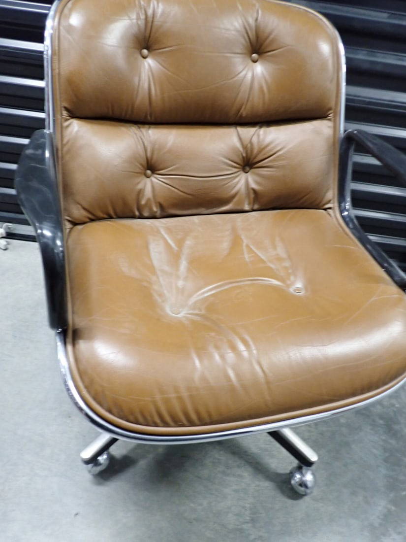 Knoll Pollack International Chrome & Leather Chair Auction