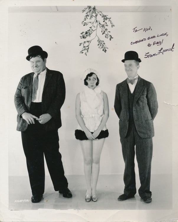 Laurel, Hardy, & Marion Byron Signed & Inscribed 8 X 10 Auction