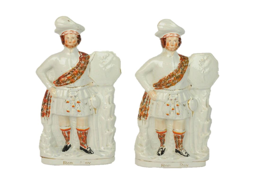 2 Staffordshire Porcelain Rob Roy Figurines