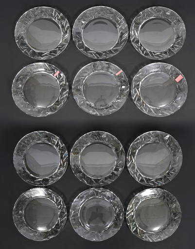12 Tiffany & Co. Rock Cut Crystal Plates