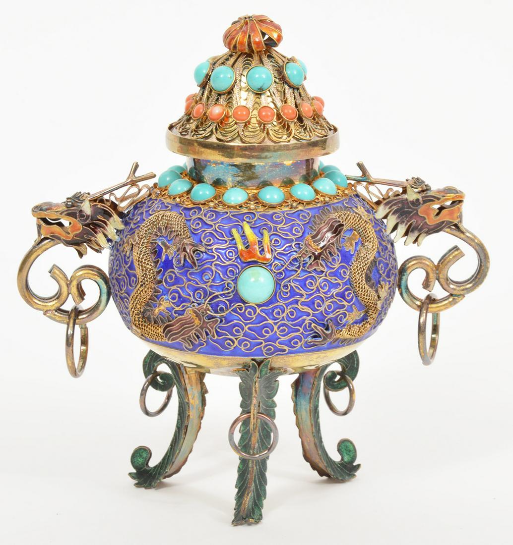 CHINESE SILVER & ENAMEL FILIGREE CENSER - Mar 30, 2021 | Echoes ...