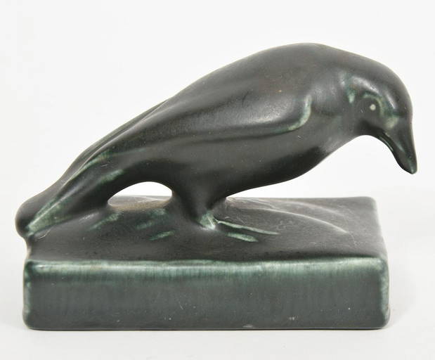 Rookwood Pottery Slate Matte "rook" Paperweight